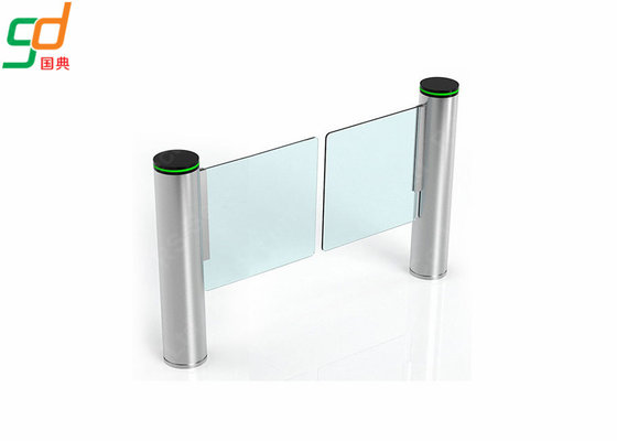 Glass Lane High Speed Flap Barrier Gate With 10 Pairs IR Sensors Turnstile