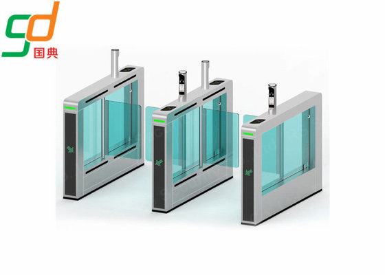 Fast Speed Automatic Turnstiles , Barcode Glass Arm Swing Barriers