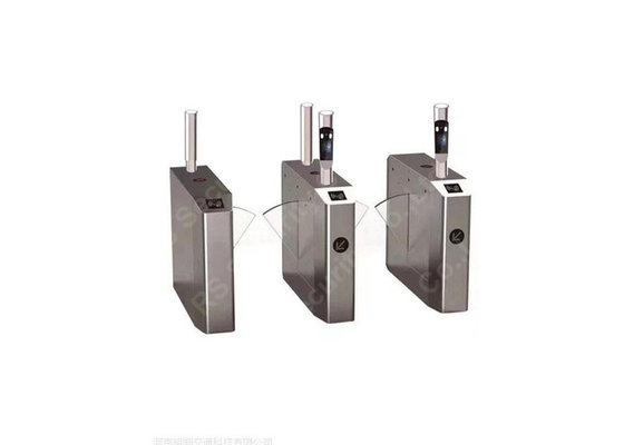 Pedestrian Metal Flap Barrier Gate , Stainless Steel Access Control Gate Turnstile