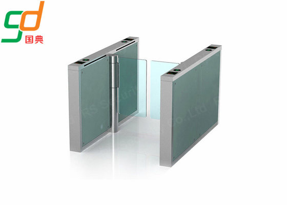 Stainless Steel Automatic Turnstiles Swing Doors , Wing Style Optical Turnstile Barrier