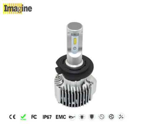 72w IP67 Led Headlight Replacement headlight bulbs , H7 Led Headlight Bulb Road Legal Car Lighting