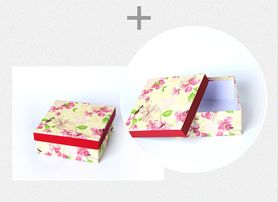 Las cajas de cartón Lidded florales de la Navidad vacía colorearon hermoso impreso
