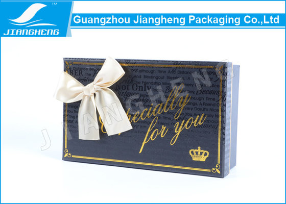 Cajas de regalo decorativas negras de la cartulina, base del Bowknot y cajas de cartón únicas de la tapa