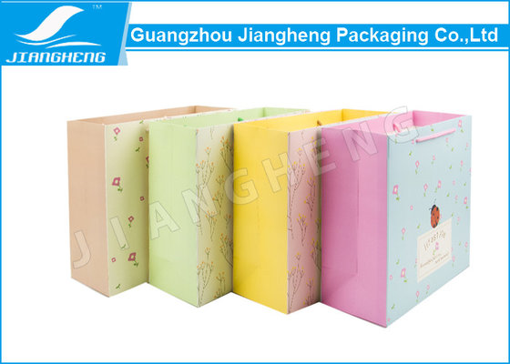 Eco - bolsos de empaquetado coloreados amistosos del papel, bolsos de compras de papel de encargo únicos