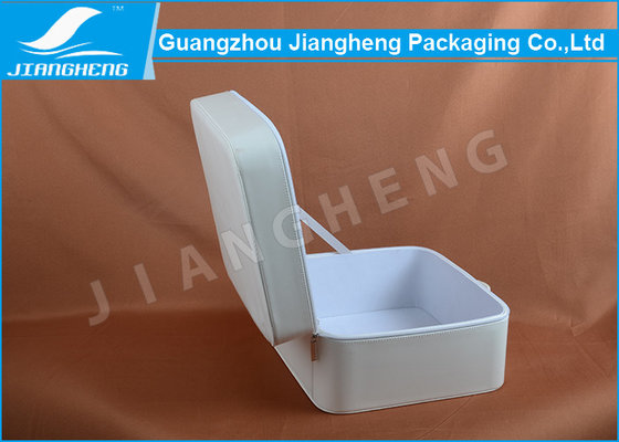Moda blanca elegante de la caja de regalo del cuero de la PU del artículo con la manija 25 * 25 * el 12cm