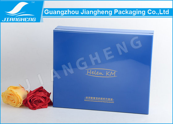 Hoja que sella la caja de regalo de madera decorativa azul de empaquetado de las cajas del perfume cosmético