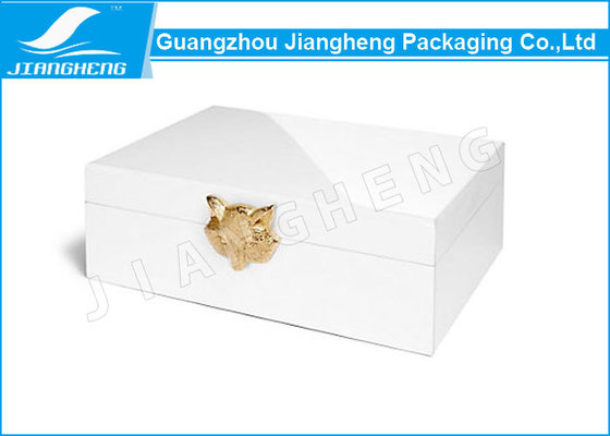 Caja de regalo de madera llana superficial brillante/cajas de madera decorativas con la cerradura de oro