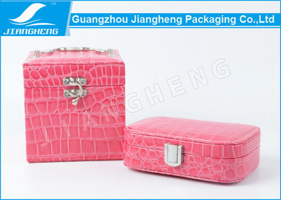 Pequeño color rosado brillante de cuero profesional de la caja de regalo para las mujeres