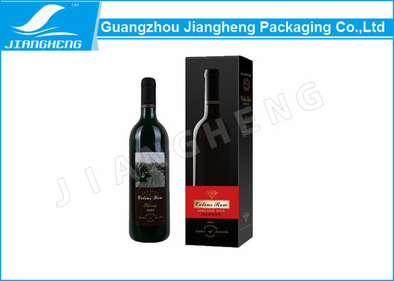 Cajas de empaquetado de lujo de papel plegables de la botella de vino para un color modificado para requisitos particulares botella
