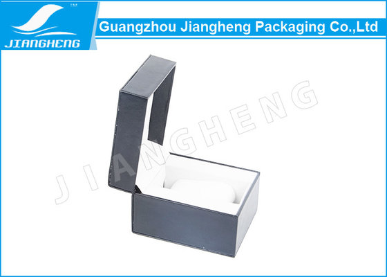 Caja de reloj negra de cuero rectangular de la PU de las cajas de regalo del reloj de los hombres sola con la costura
