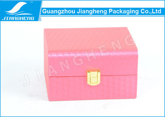 MDF bonito de empaquetado de las cajas del perfume del color rojo del agua/material de cuero de la textura