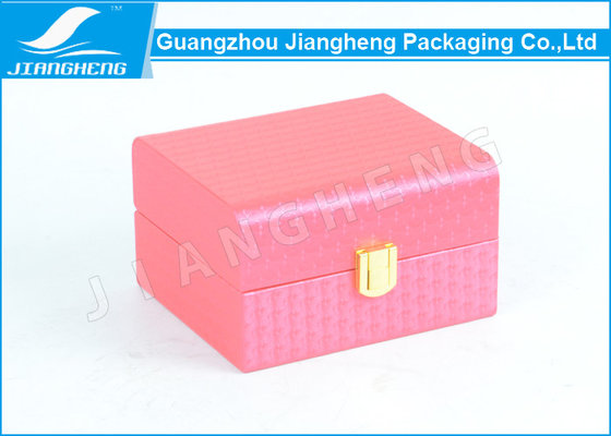 MDF bonito de empaquetado de las cajas del perfume del color rojo del agua/material de cuero de la textura