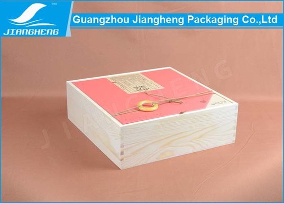 Tipo formado libro de lujo caja inacabada de madera del juego de té de la caja de regalo con impreso