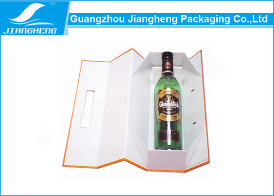 Cajas de empaquetado coloridas plegables de la botella de vino del papel revestido de la cartulina para el regalo