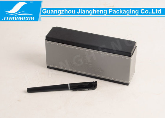Terciopelo durable del negro de la caja de regalo de la pluma cubierto en la caja de la pluma del papel del parte movible de la esponja