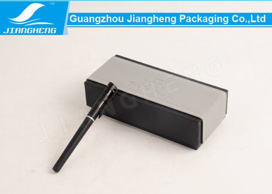 Terciopelo durable del negro de la caja de regalo de la pluma cubierto en la caja de la pluma del papel del parte movible de la esponja