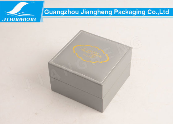 Cajas de empaquetado de sellado calientes del reloj de lujo del cuero de la PU del oro con la aprobación de la BV del terciopelo