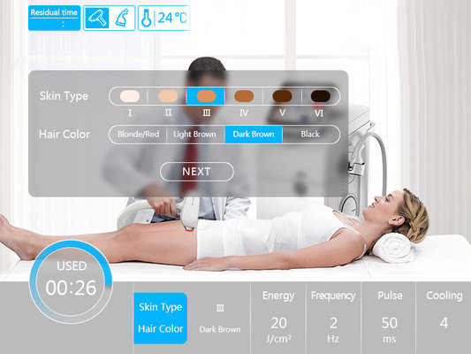 Adjustable Frequency 808nm Laser Hair Removal Machine No Pigment Accumulation