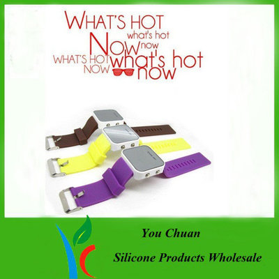 Mirror Face Colorful Silicone Wrist Quartz Watches, Led Light Up Watch OEM