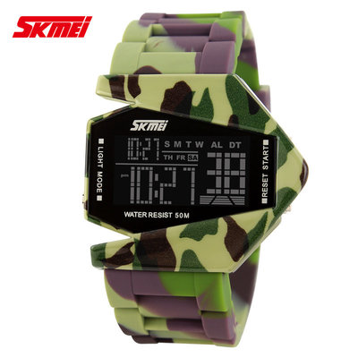Airplane Model Boys And Girls Fashion LCD Analog Watch Colorful