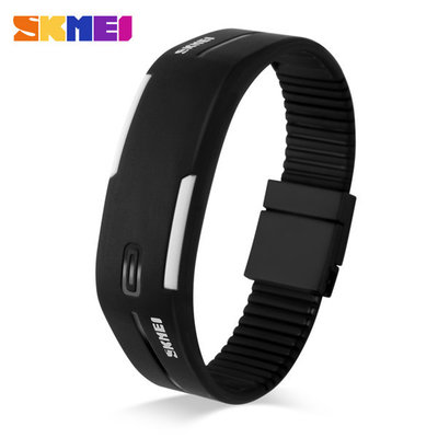 Thin Digital Small Led Digital Watch Black 3 ATM Waterproof For Boys
