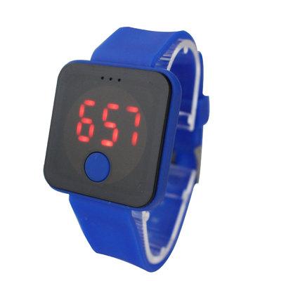 Custom Colorful LED Digital Wrist Watch With Soft Strap , Lithium Battery