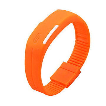 Touch Screen Silicone LED Digital Wrist Watch , Red Light  Led Digital Wrist Watch