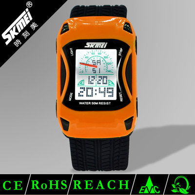 Popular LCD Digital Watches Car Sharped Sport Carton For Funny Kids