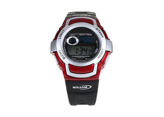 Multifuction Sport LCD Digital Watch 3 ATM Waterproof Stainless Steel Case Back