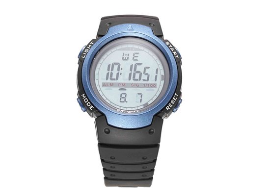 Shock Resistant 12 / 24 hr LCD Digital Alarm Watches With ABS Case , PU Plastic Band
