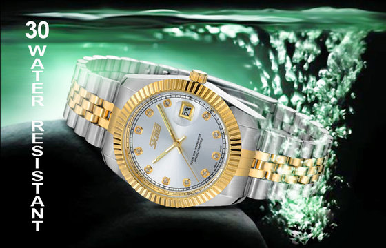 Hottest Couple Vogue Golden Stainless Steel Quartz Watches Japan Movts With Best Gifts Packing