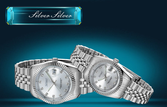 Hottest Couple Vogue Golden Stainless Steel Quartz Watches Japan Movts With Best Gifts Packing
