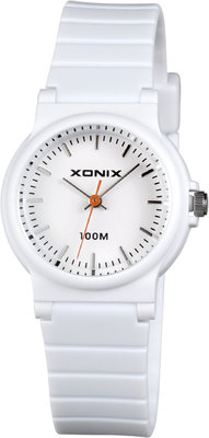 Orange Round Sports Plastic Kids Analog Quartz Watch For Boys Swimming