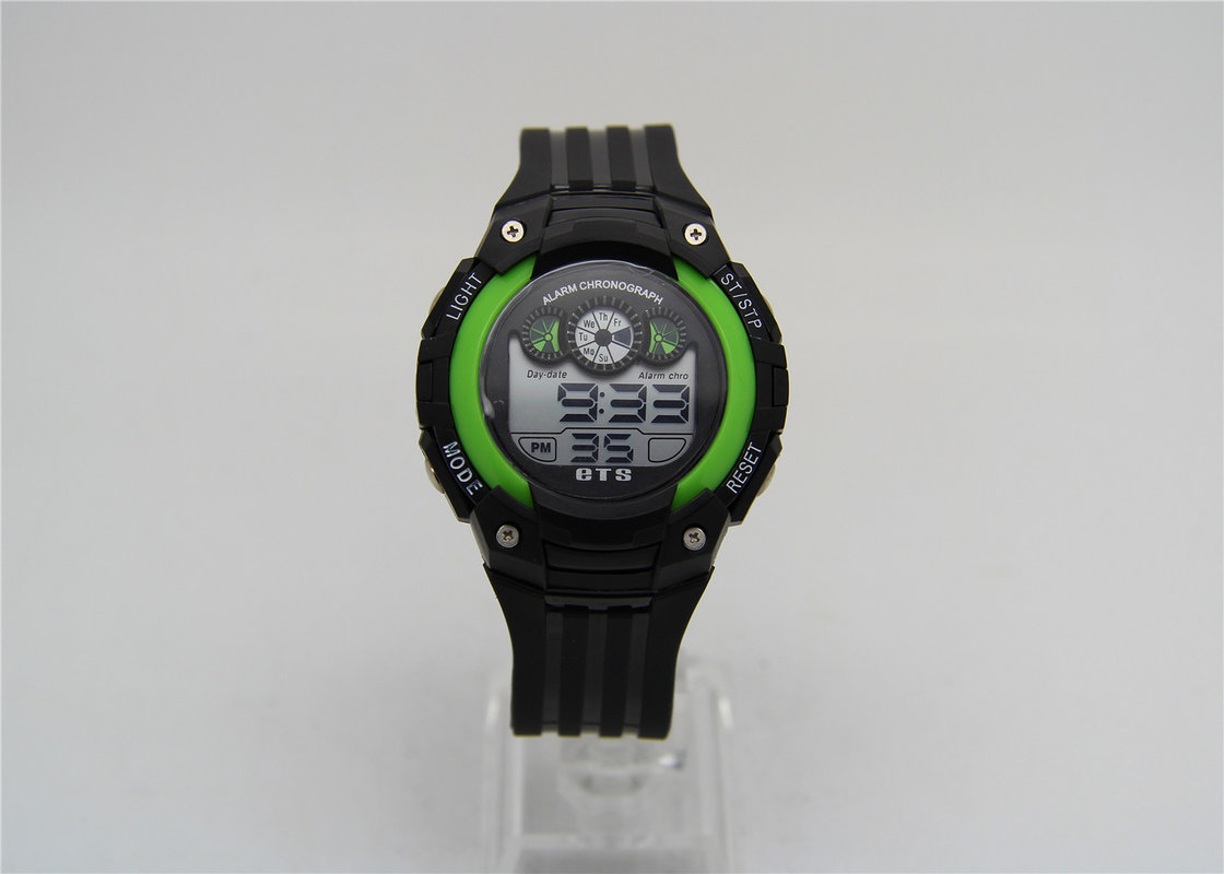 Gent LCD Digital Sports Wrist Watch stopwatch blue EL light 30 meters water resistant