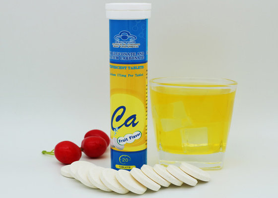 Fruit Flavor Calcium Gluconate Tablets / Calcium Fizzy Tablets GMP Certified