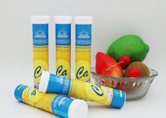 Fruit Flavor Calcium Gluconate Tablets / Calcium Fizzy Tablets GMP Certified
