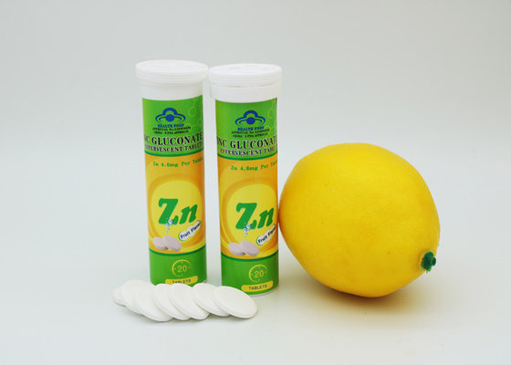 High Absorptivity Zinc Effervescent Tablets With Sweet / Sour Flavour