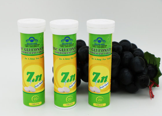 OEM Mineral Zinc Effervescent Tablets White Color With Fruit Flavour