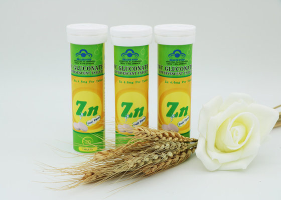 High Absorptivity Zinc Effervescent Tablets With Sweet / Sour Flavour