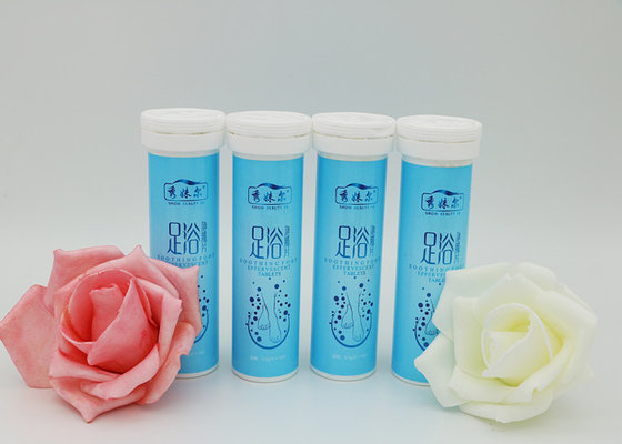 Private Label Vitamin Fizz Tablets , Blue Color Bath Fizz Tablet For Foot Soothing