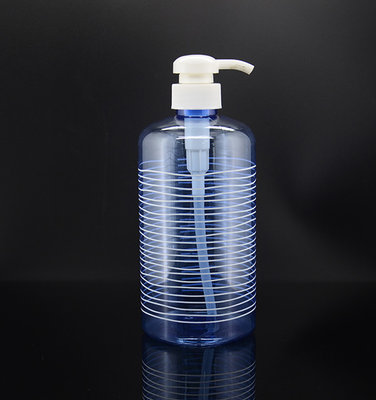 Bule Transparent Round Empty Cosmetic Bottles With Lotion Pump