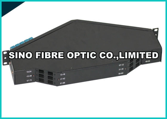 144F19 Inches Angled Patch Panel 1U 72 x LC Duplex Singlemode Connector