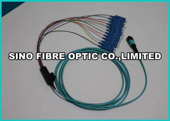 LC - MPO Fiber Optic Cable 12 Core Fanout Kits 1M Meter 25Db Return Loss