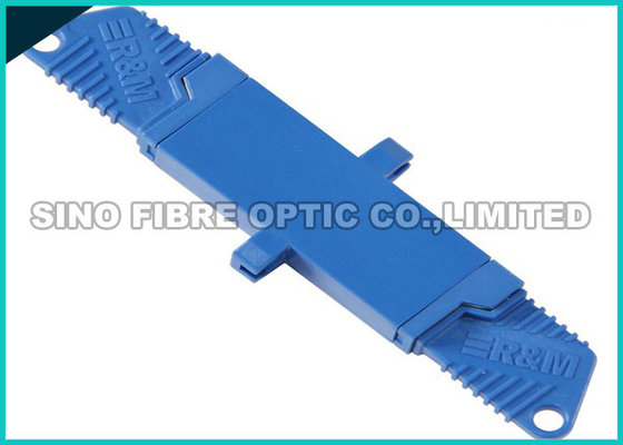 SC Footprint E2000 APC Adapter Fiber Optic Blue Plastic Housing Flange With 2 Holes