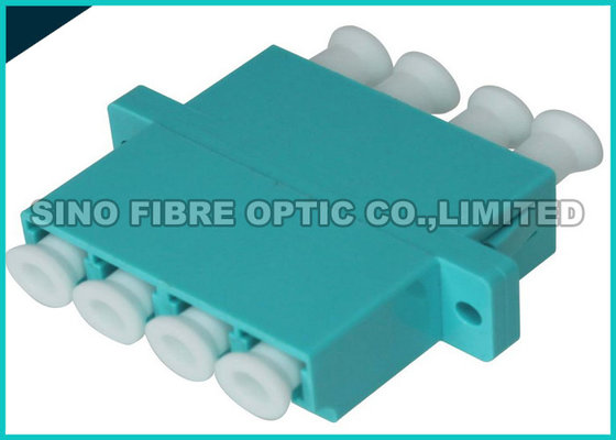 Aqua Quad LC to LC Fiber Optic Adapter 10G OM3 Multimode 50 / 125um