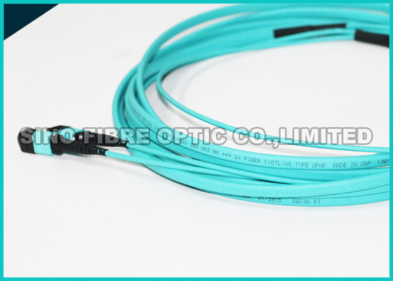100 Gig 24 Array MPO - MPO Fiber Optic Cable OM3 Male Pinned For Gigabit Ethernet