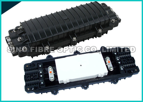 Black 12 Drops Fiber Optic Closure Mechanical Sealing Dome Structure