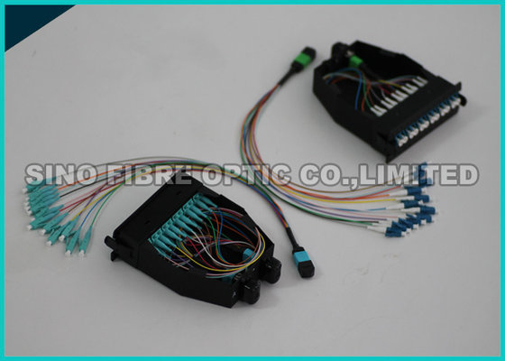 Fiber Optic Assembly 1U Patch Panel 24 port LC MTP Cassette Multimode OM3 Fan Out