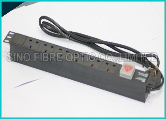 Power Distribution Unit 6 Way UK Socket 19 Horizontal Rack PDU C14 Plug