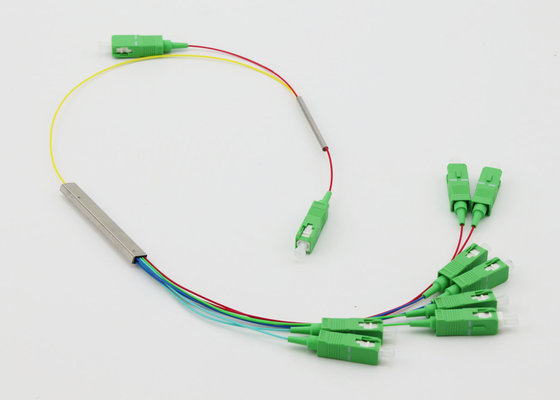 Blockless Fiber Optic PLC Splitter With 1 x 8 Ratio & SC APC Connector